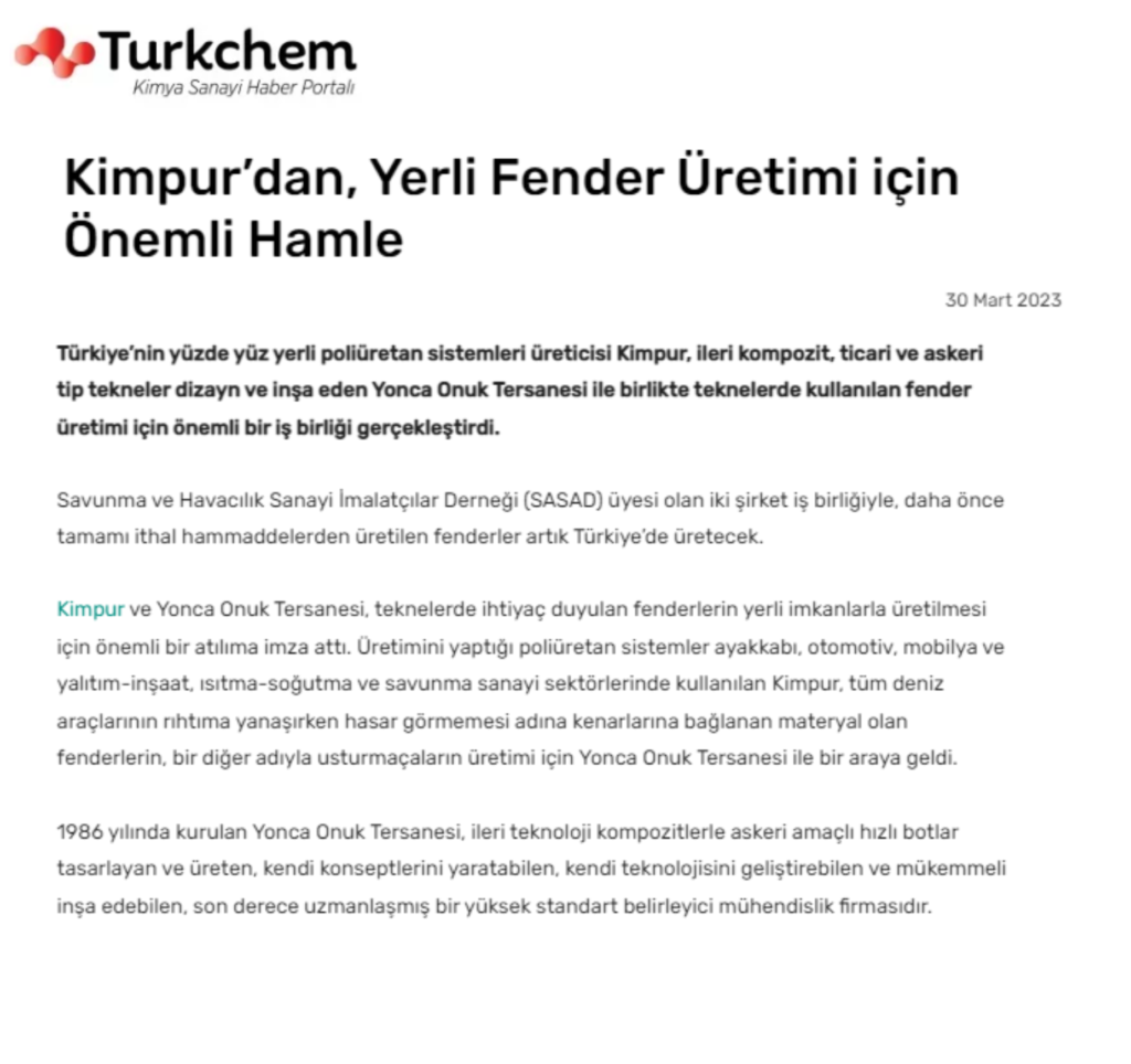 Kimpur - Kimteks Poliüretan Sistemleri